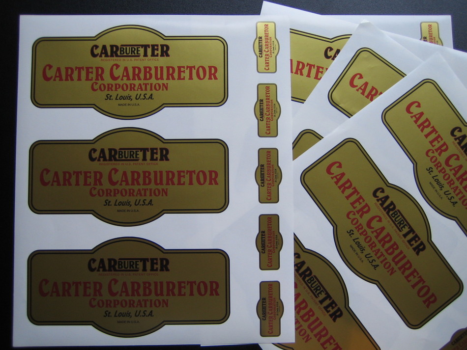Carter carburetor decals - G503 Military Vehicle Message Forums