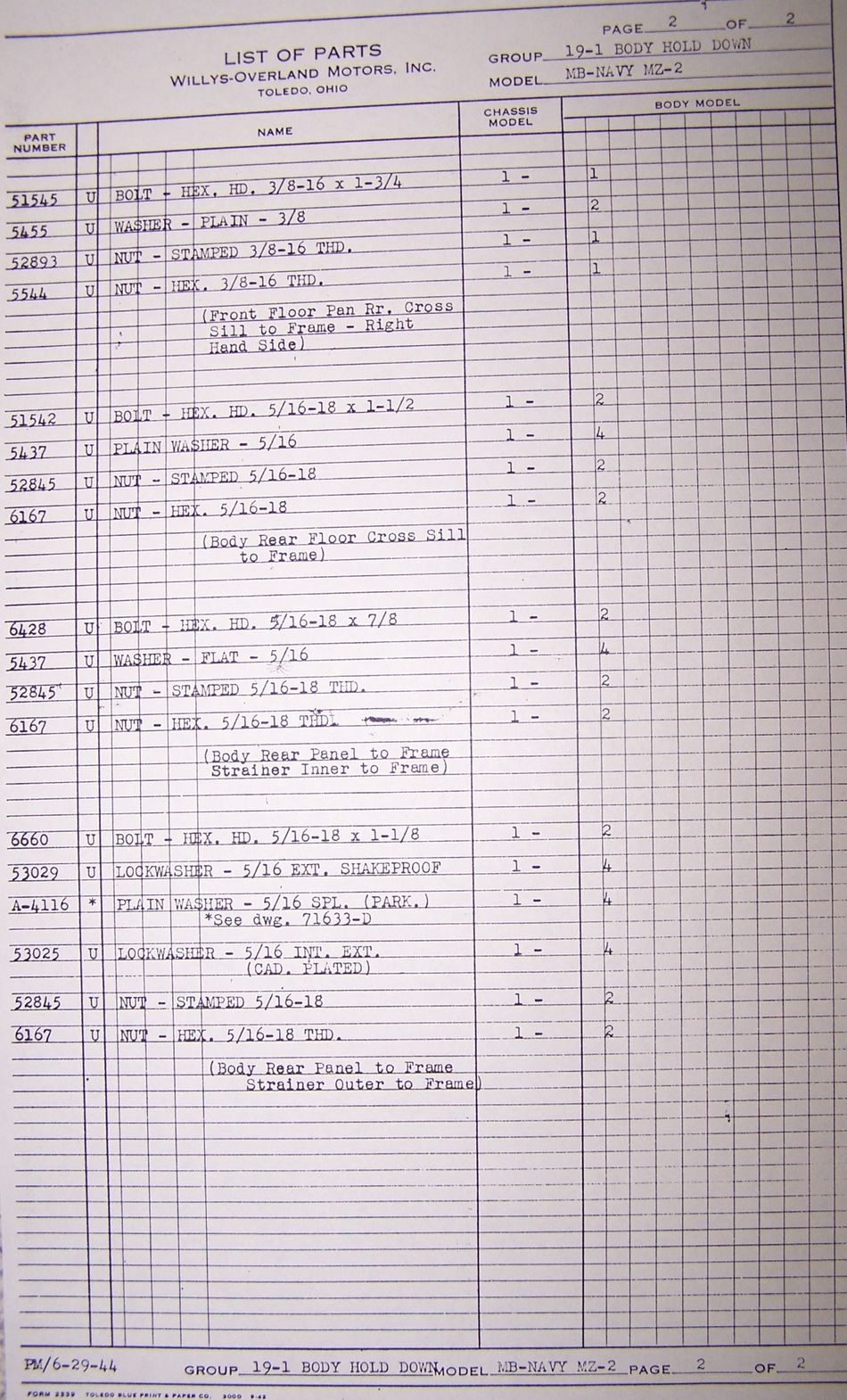 Pal locking nut for radiator mounting mounting - G503 Military Vehicle ...