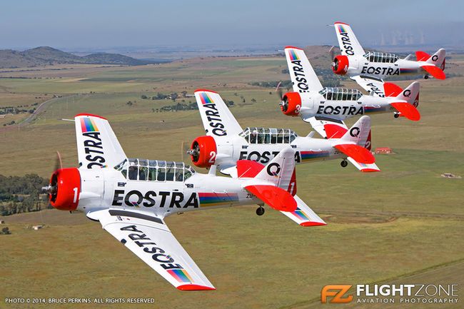 North American AT-6 Harvard ZU-BEU ZU-BMC ZU-AYS ZU-BET Eqstra Flying ...