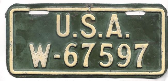 For Sale: Reproduction WWII WLA USA Number License Plates - G503 ...